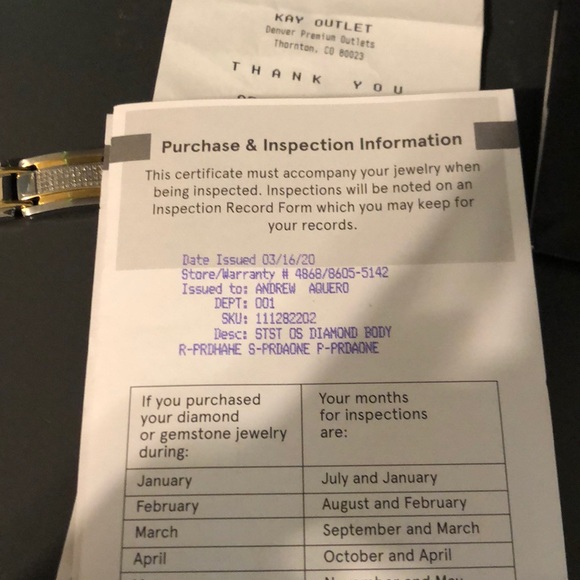 Kay Jewelers 6 Month Inspection Missed